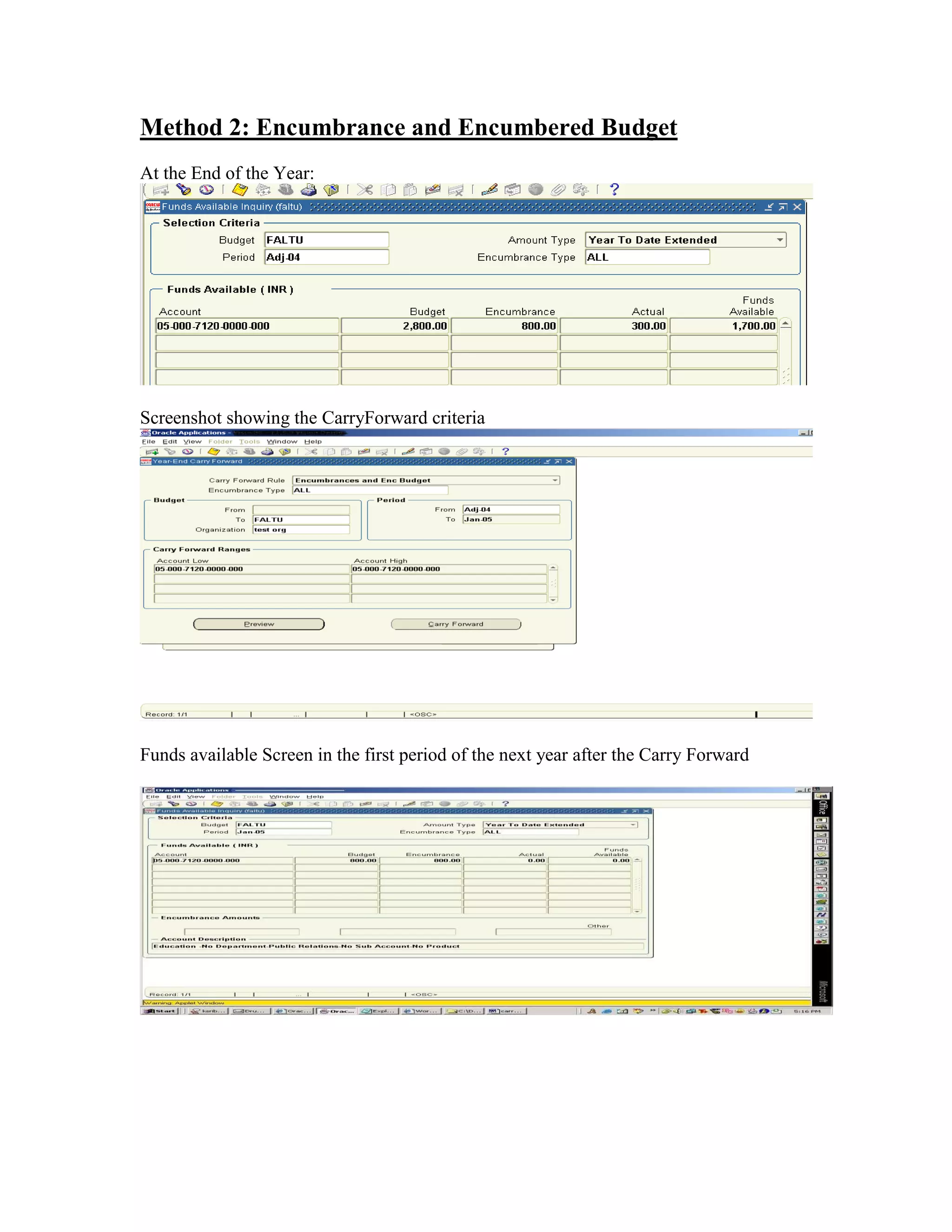 Oracle Carry Forward Methods | PDF