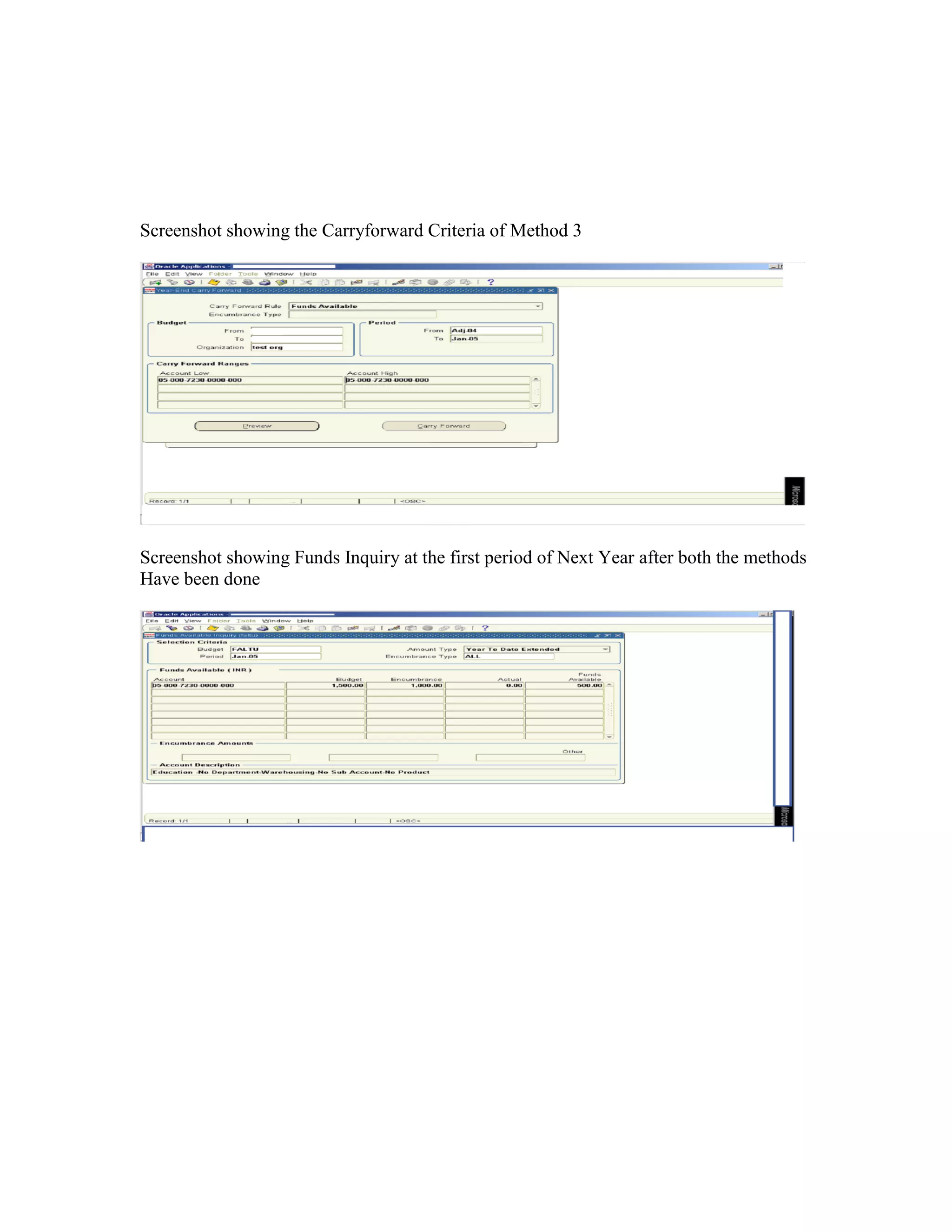 Oracle Carry Forward Methods | PDF