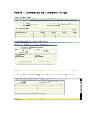 Oracle Carry Forward Methods | PDF