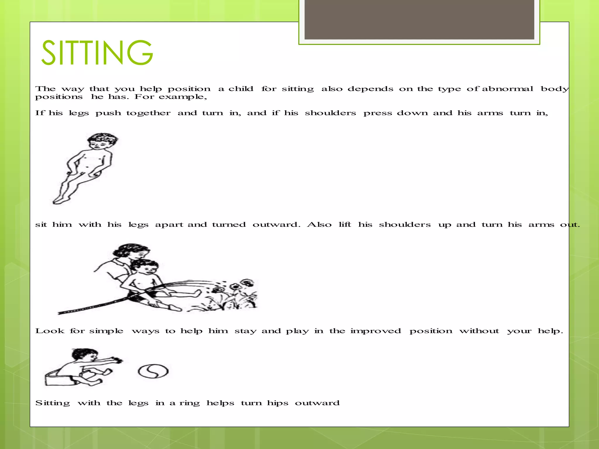 Carrying and positioning of Children with Cerebral Palsy | PPTX