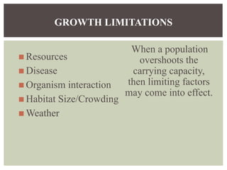 Carrying capacity and limiting factors.p | PPT