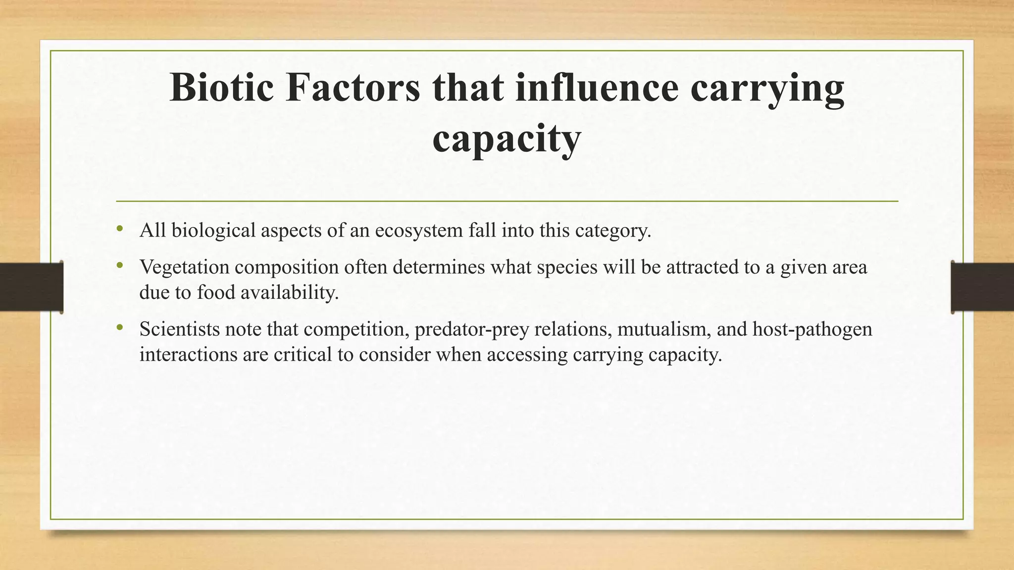 Carrying capacity of ecosystem | PPTX