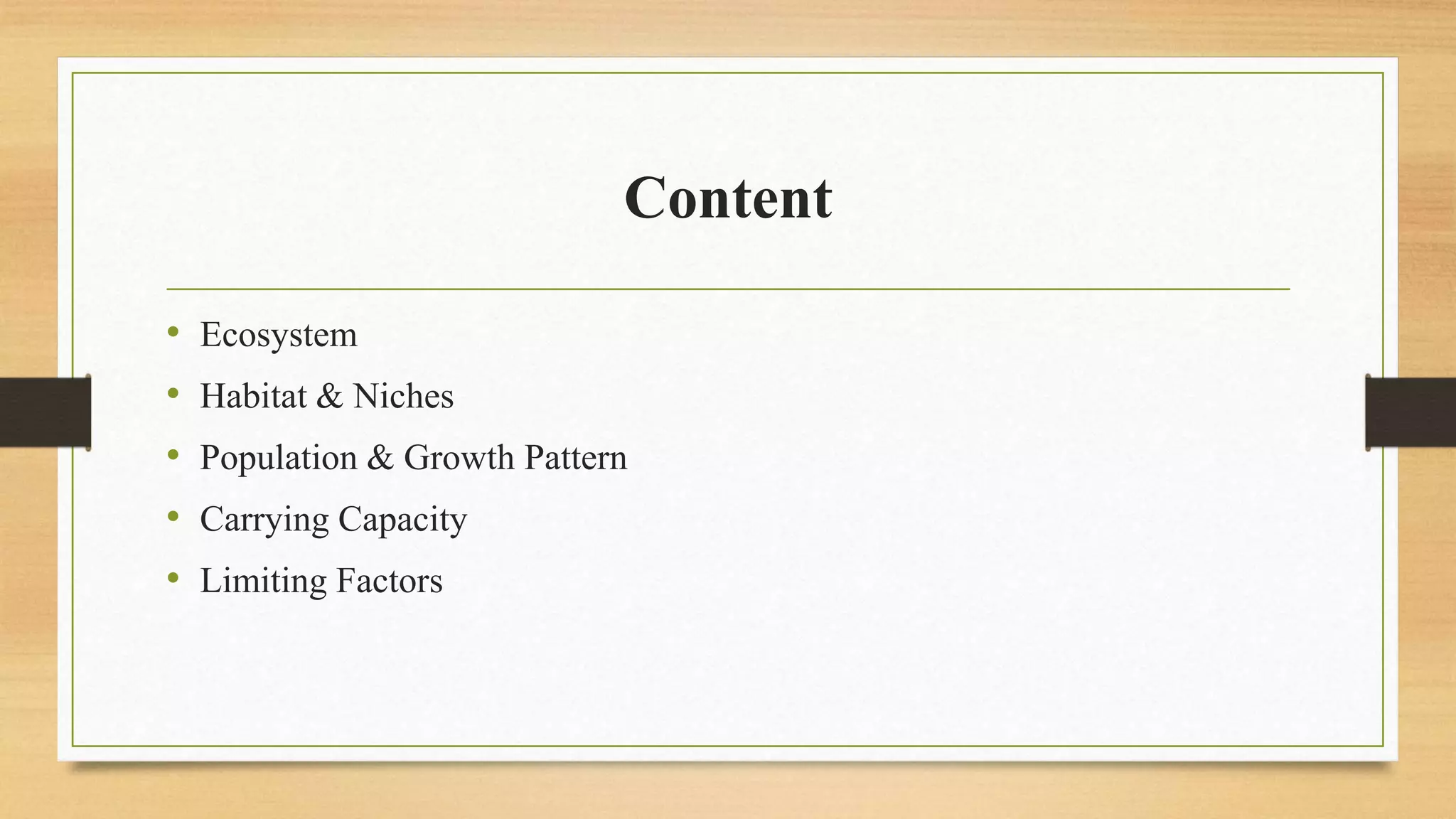 Carrying capacity of ecosystem | PPTX