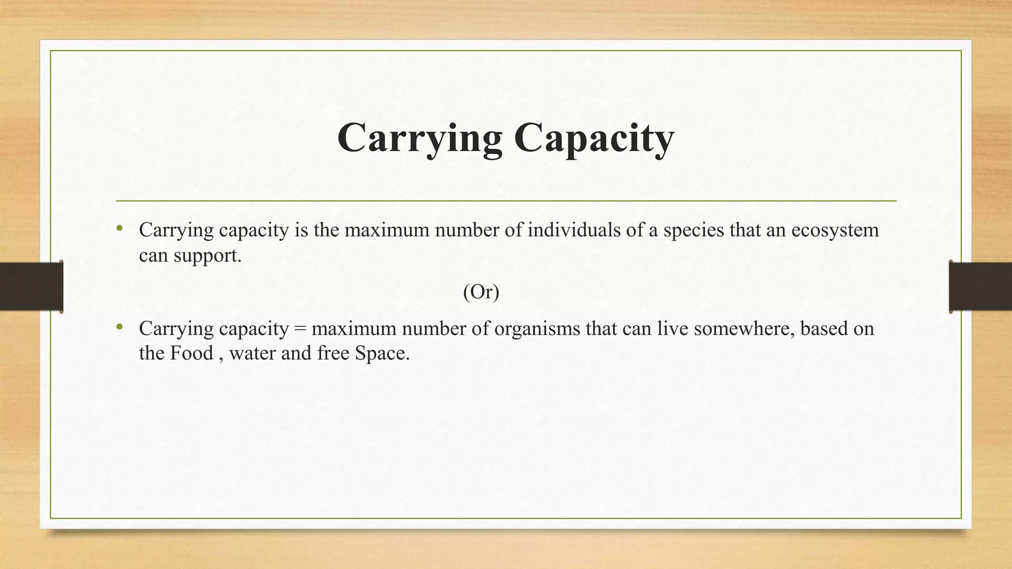 Carrying capacity of ecosystem | PPTX