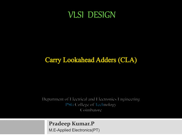 Carry look ahead adder | PPTX | Programming Languages | Computing