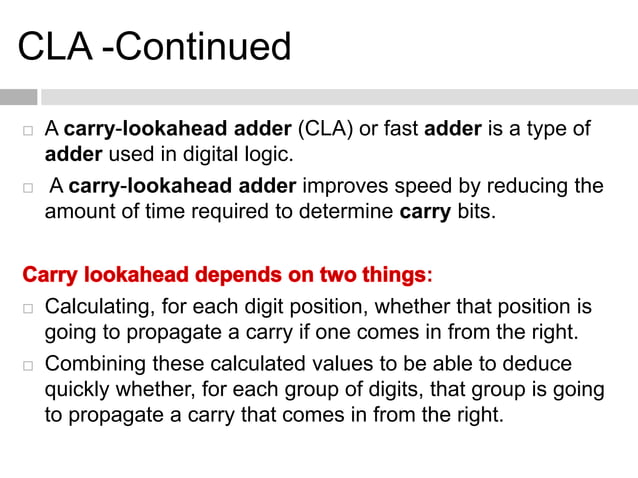 Carry look ahead adder | PPTX | Programming Languages | Computing