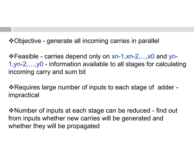 Carry look ahead adder | PPTX | Programming Languages | Computing