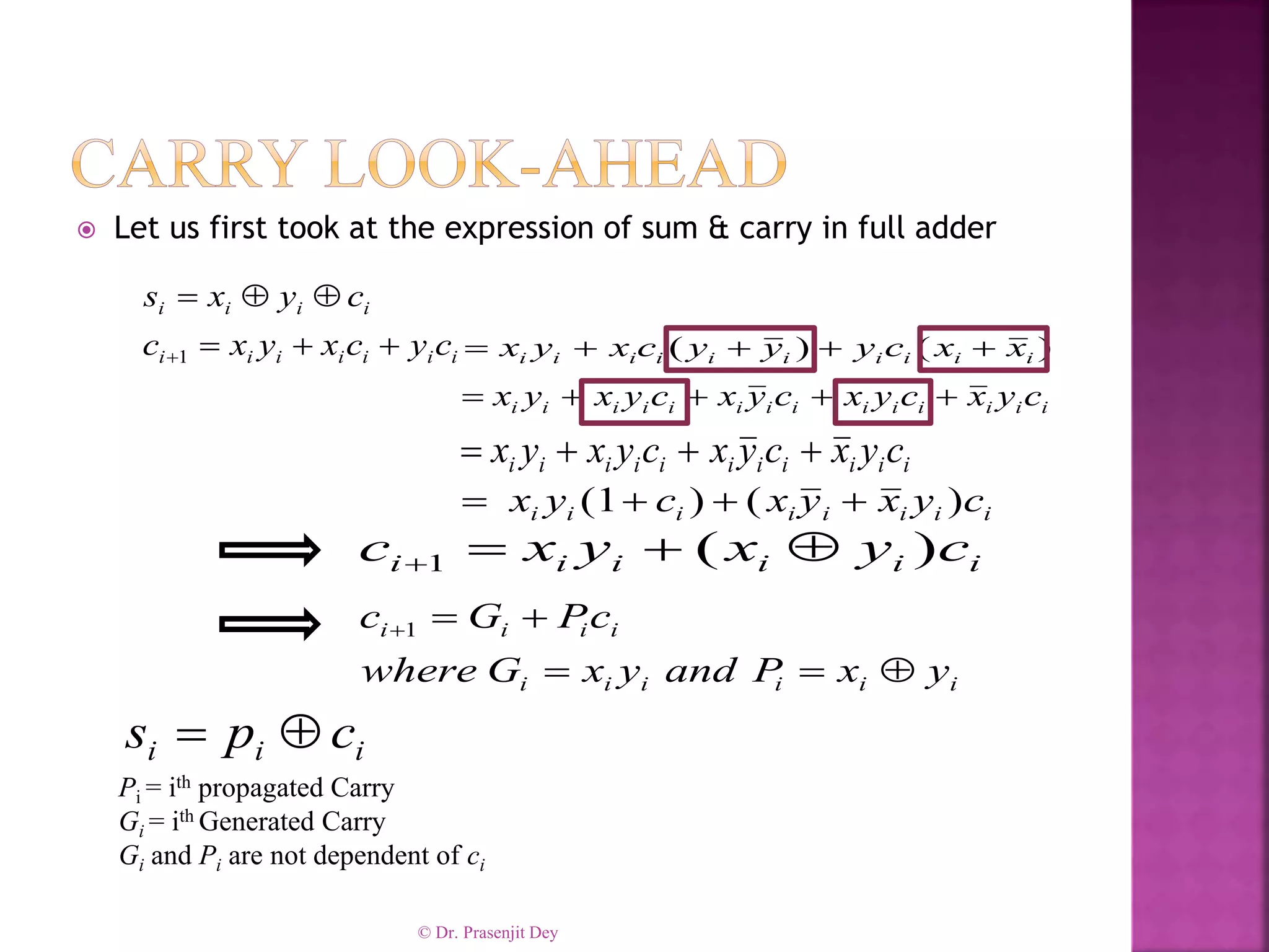 Carry look ahead adder | PPTX