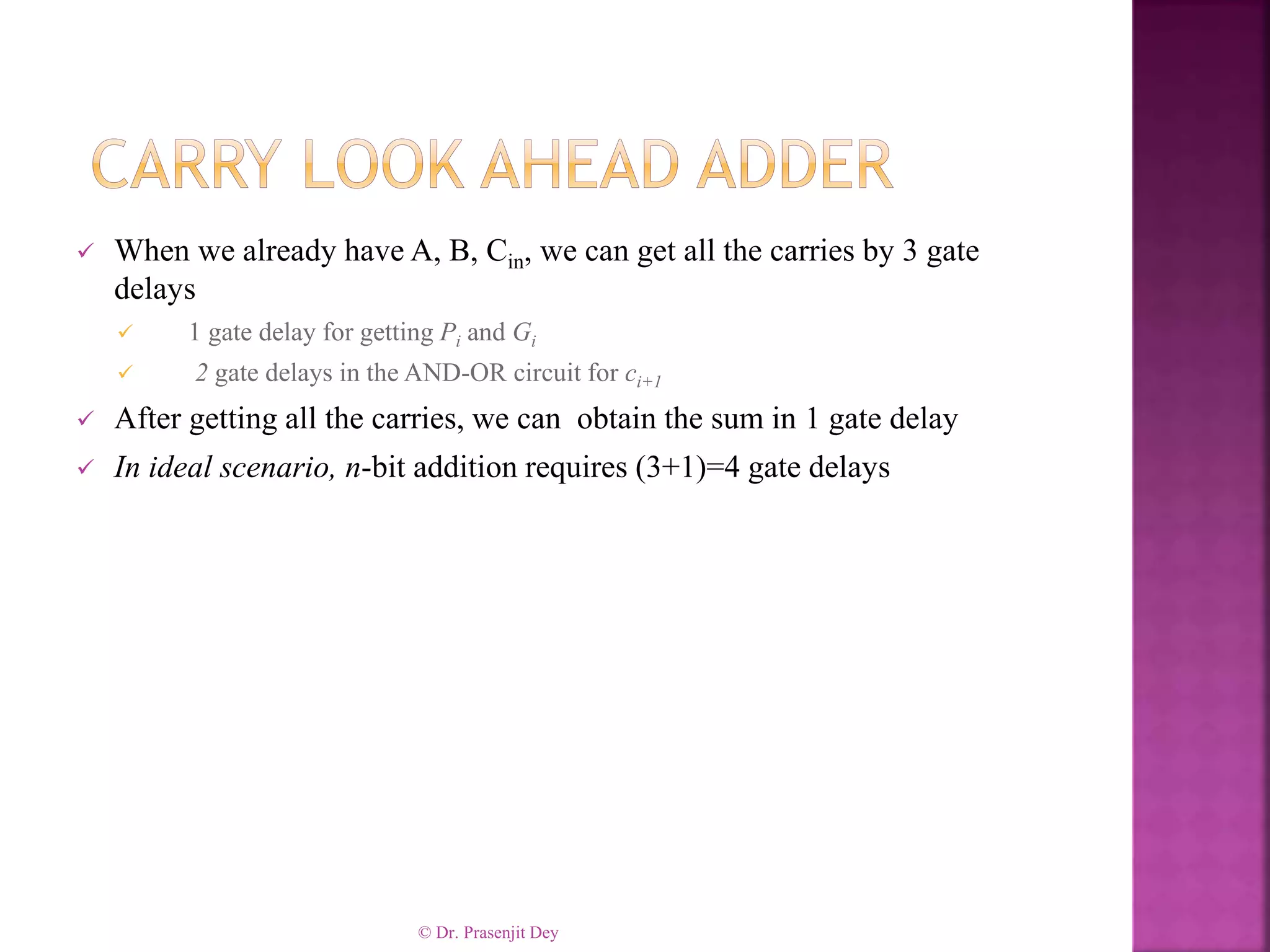 Carry look ahead adder | PPTX