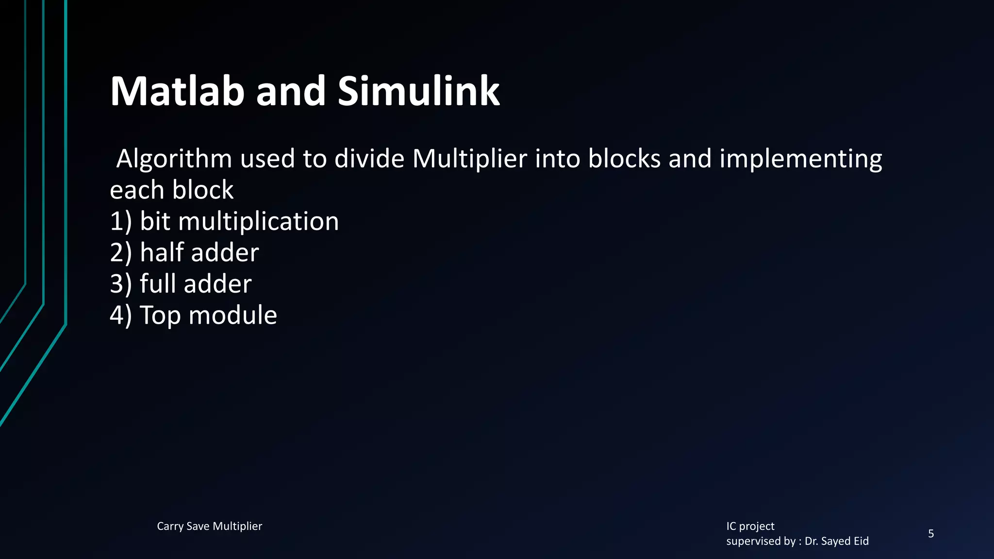 Carry save multiplier | PPTX