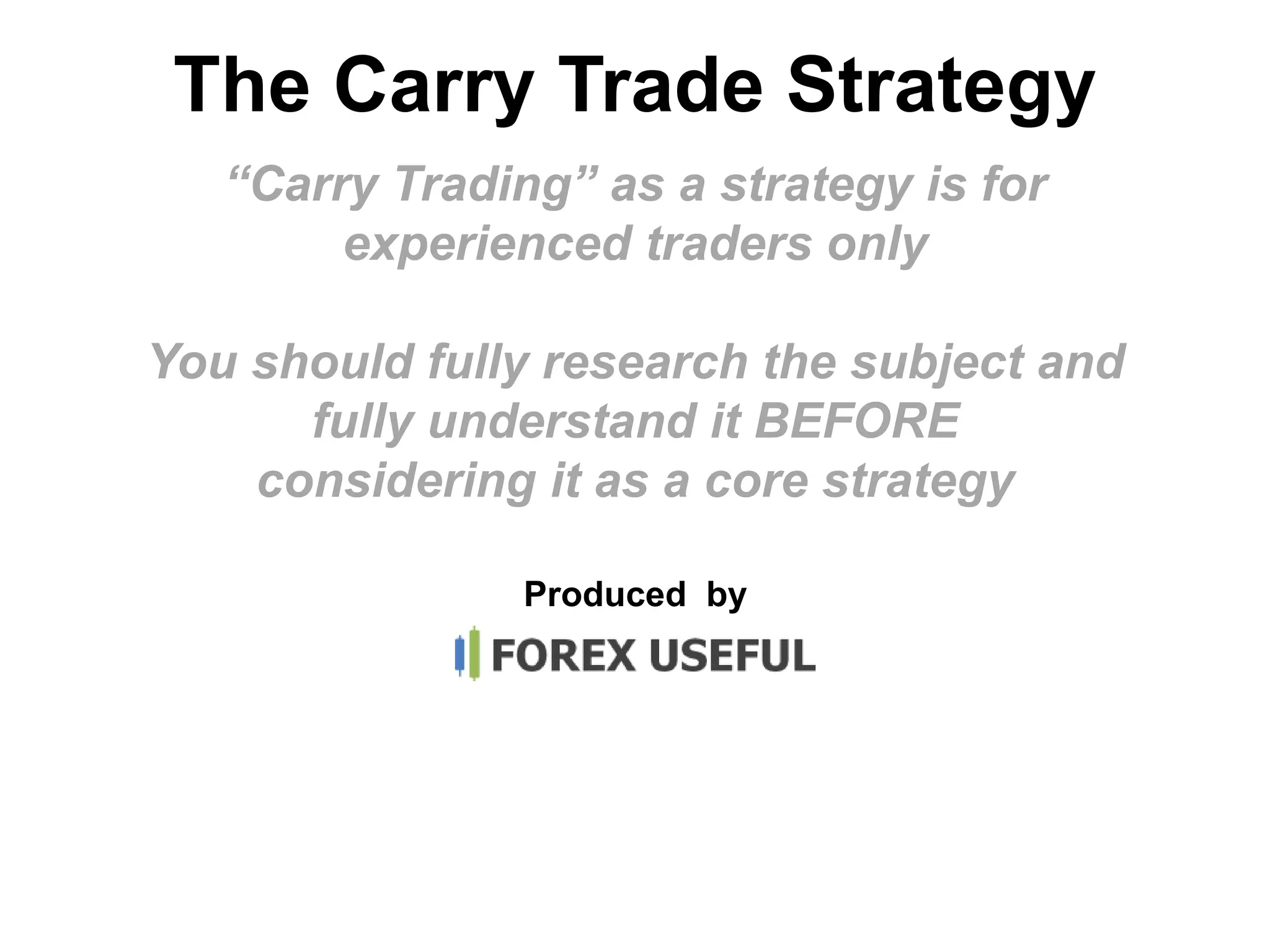 Carry Trade Strategy | PPTX