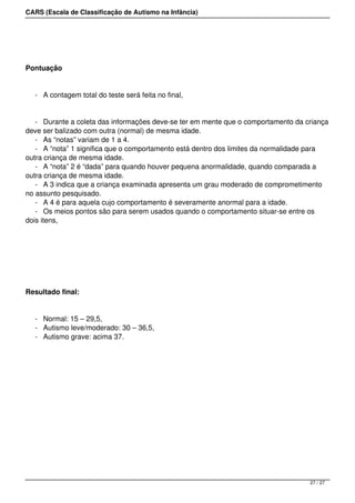 Cars escala-de-classificacao-de-autismo-na-infancia | PDF