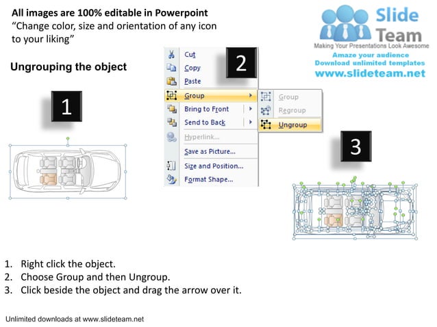 Cars 4 door red car top view power point slides and ppt diagram ...