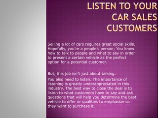 Car sales training | PPTX