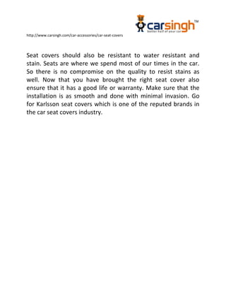 Car Seat Cover | PDF | Automotive