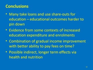 Savings groups, livelihoods and education | PPT