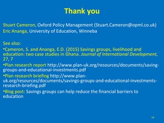 Savings groups, livelihoods and education | PPT