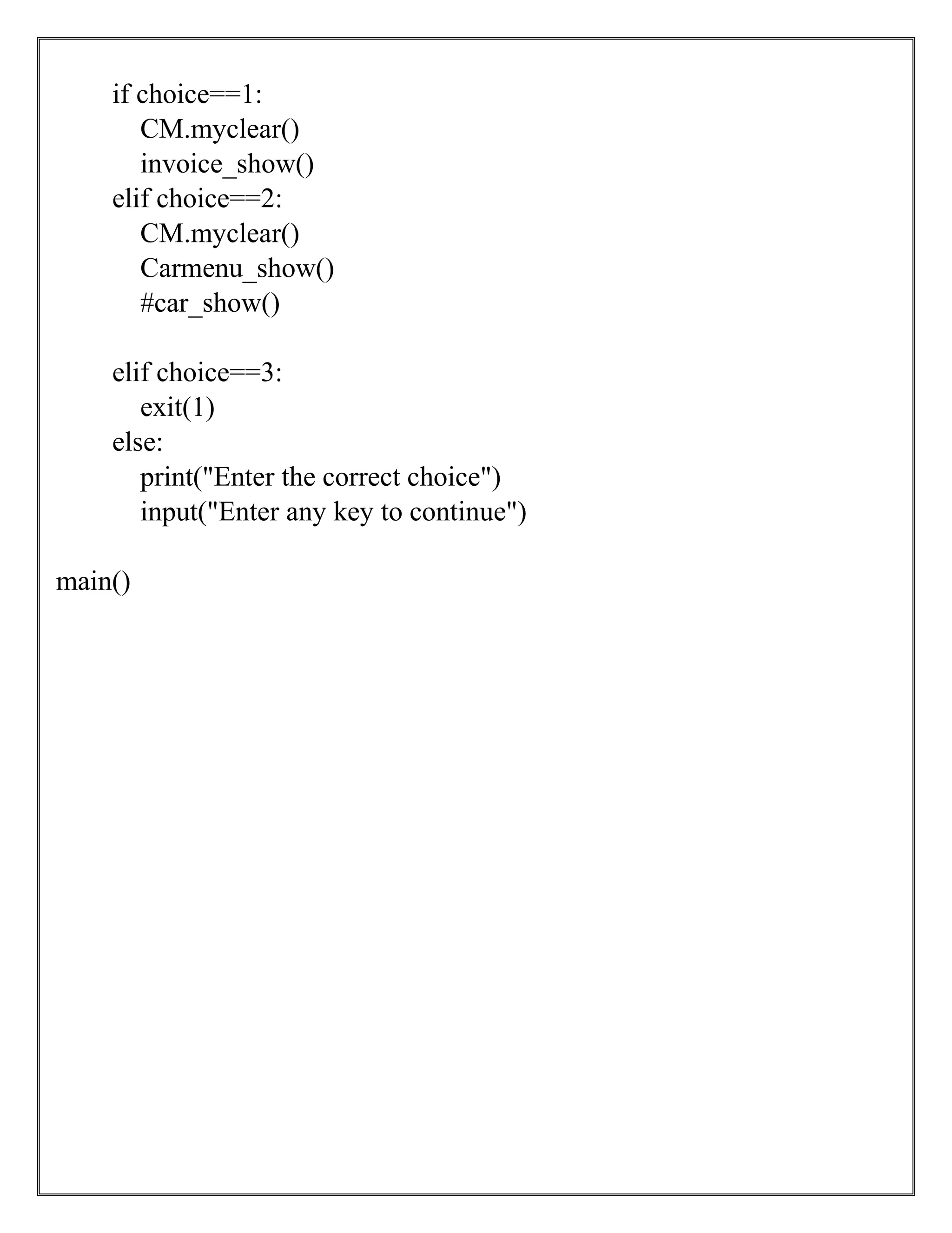 PYTHON PROJECT ON CARSHOP SYSTEM | PDF