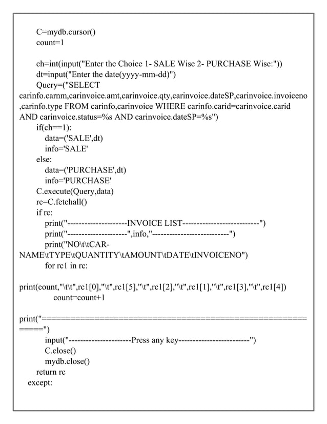 PYTHON PROJECT ON CARSHOP SYSTEM | PDF | Grocery Shopping | Shopping