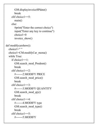 Python Project On Carshop System Pdf