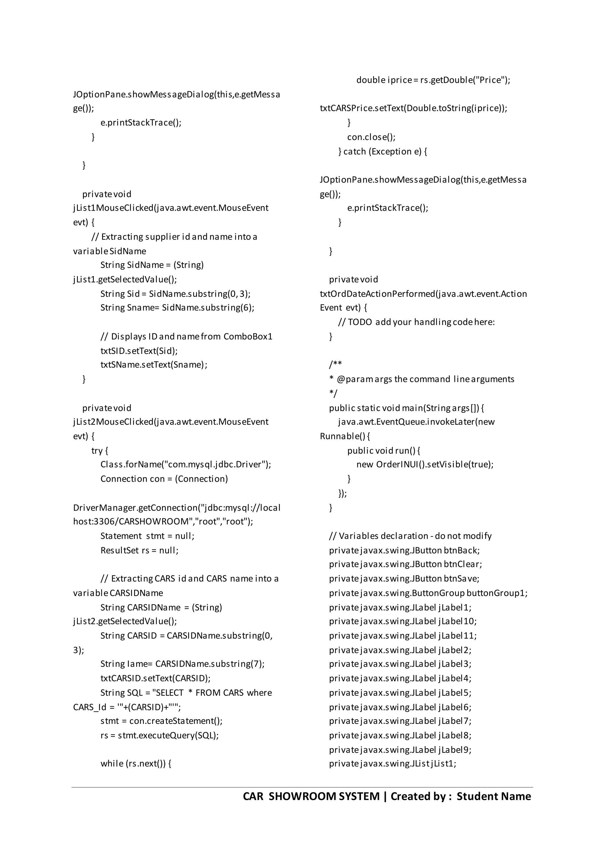 Car Showroom System Pdf