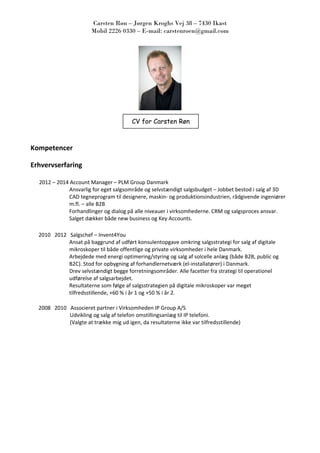 Carsten røn cv - 2014 | DOC