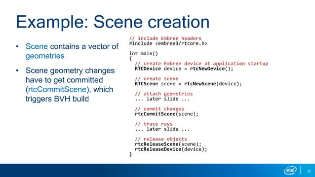 Embree Ray Tracing Kernels | Overview and New Features | SIGGRAPH 2018 Tech Session | PPT