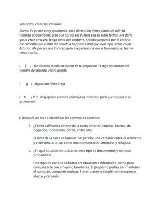 la carta- spanish lesson- free lesson- lección de español gratis | DOCX