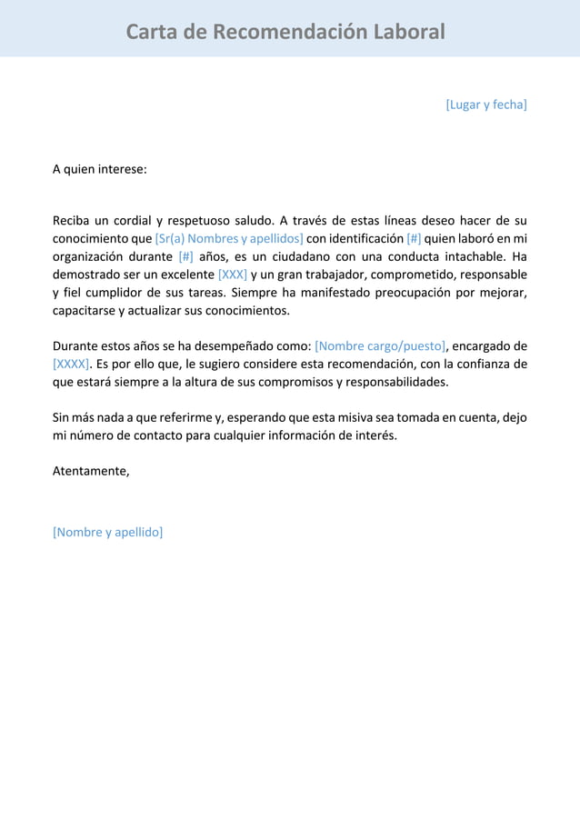 Ejemplo Cartas De Recomendacion Personal - Modelo De Carta De ... Ejemplo Cartas De Recomendacion Personal - Modelo De Carta De ...