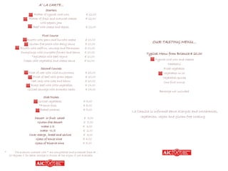 A la carte menù | PDF