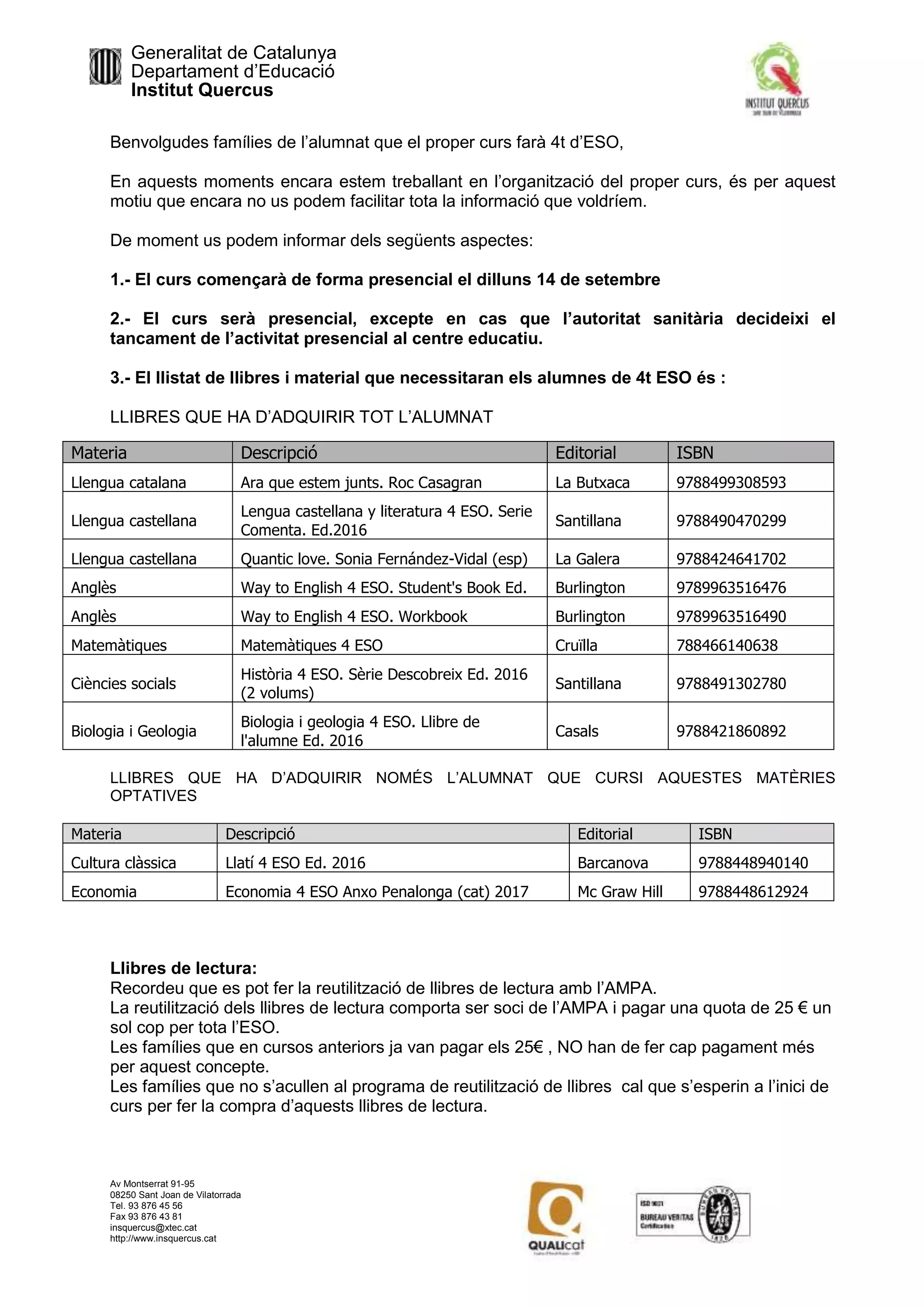 Carta 4 eso 2021 | PDF