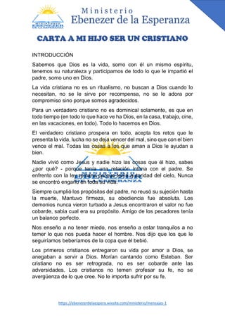 Carta a mi hijo ser un cristiano | PDF