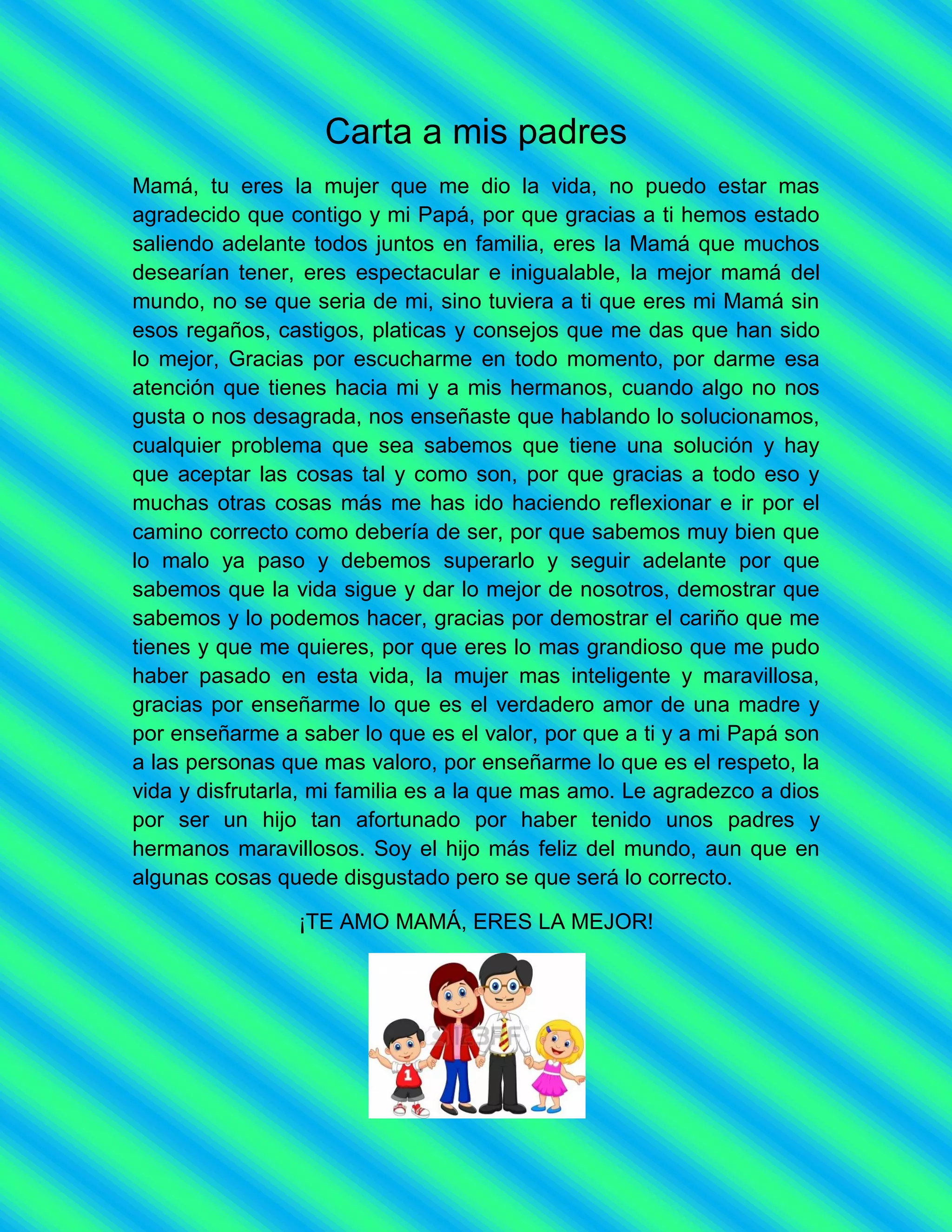Carta a mis padres | PDF