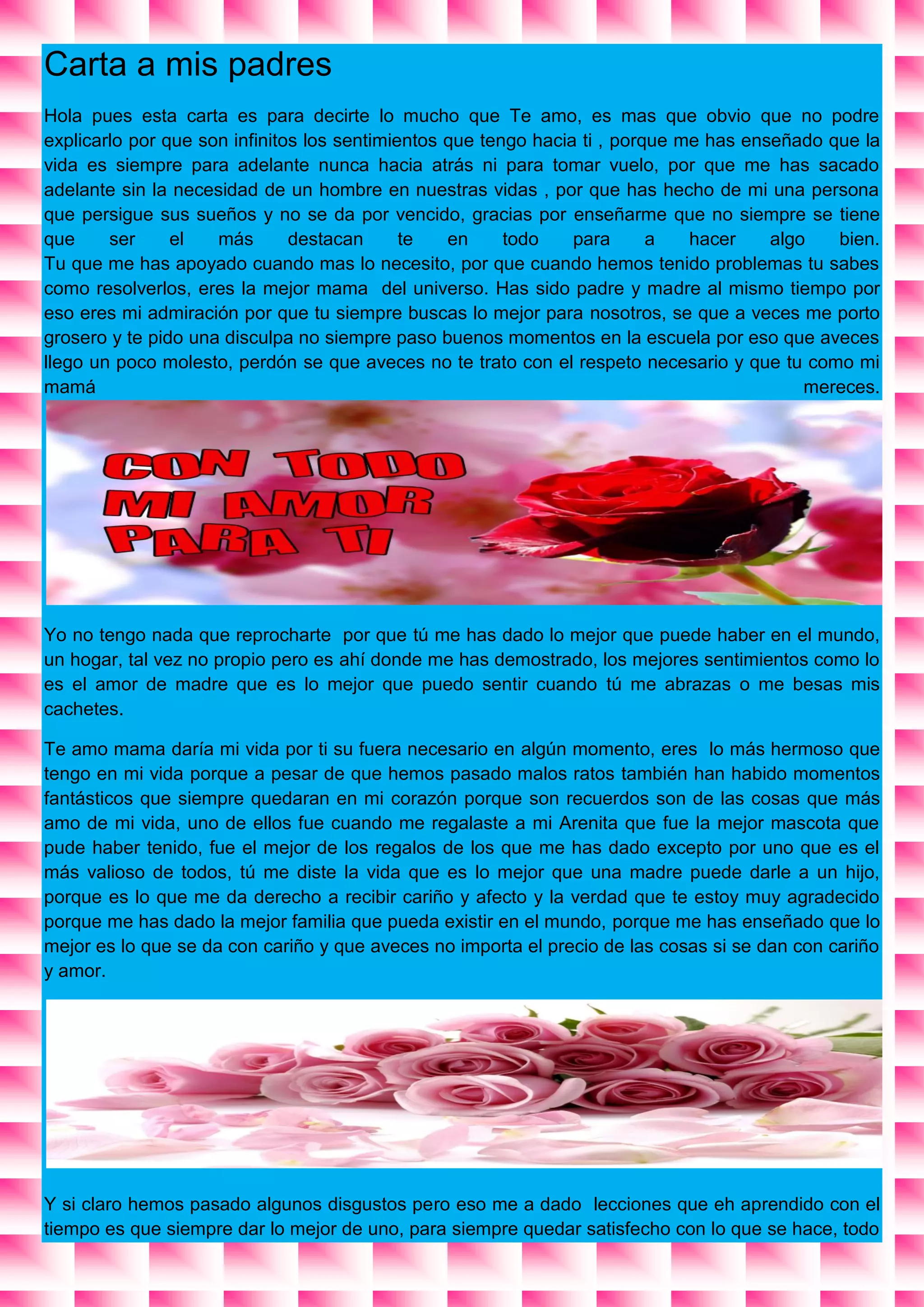 Carta a mis padres | PDF