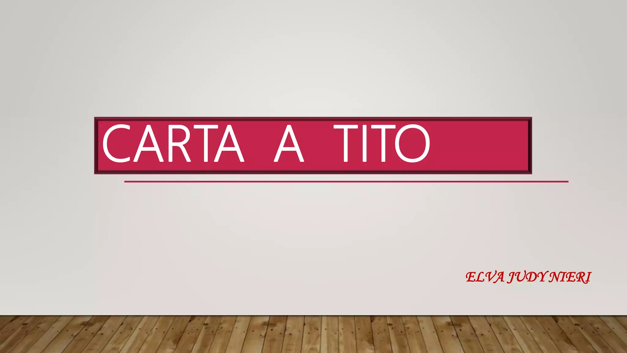 CARTA OU EPÍSTOLA A TITO, CAPÍTULO 1 | PPT