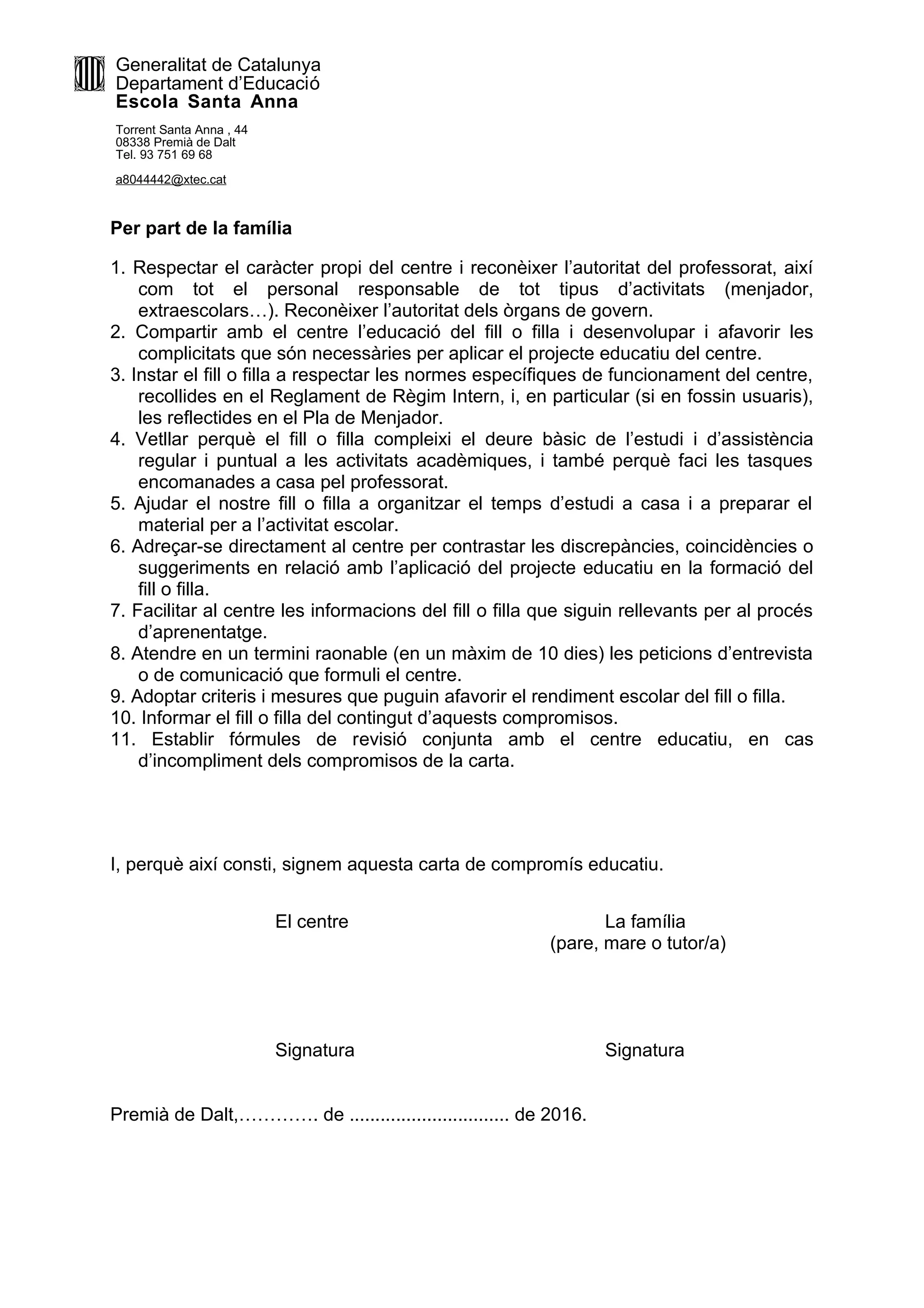 Carta compromis | DOC