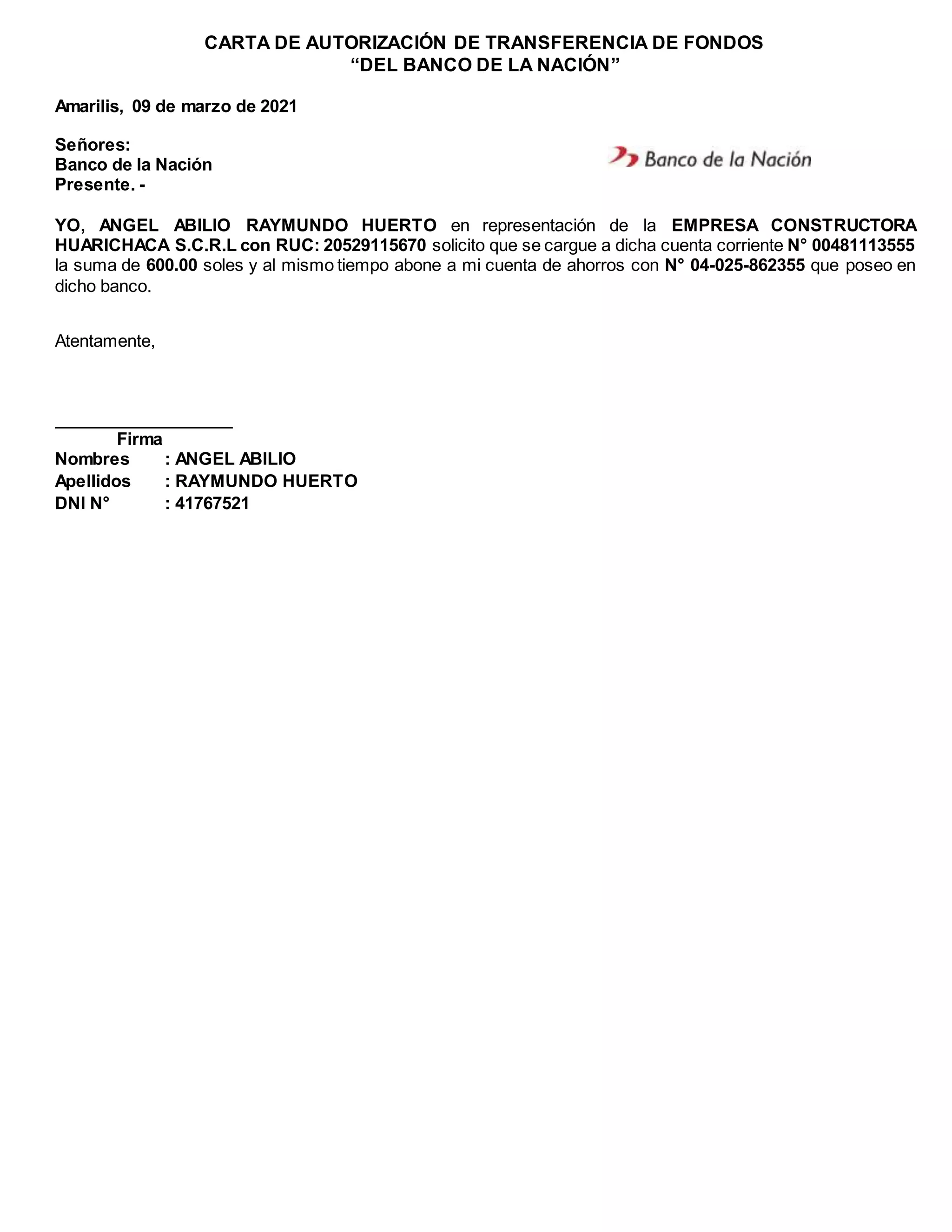 Modelo De Carta Para Transferencia