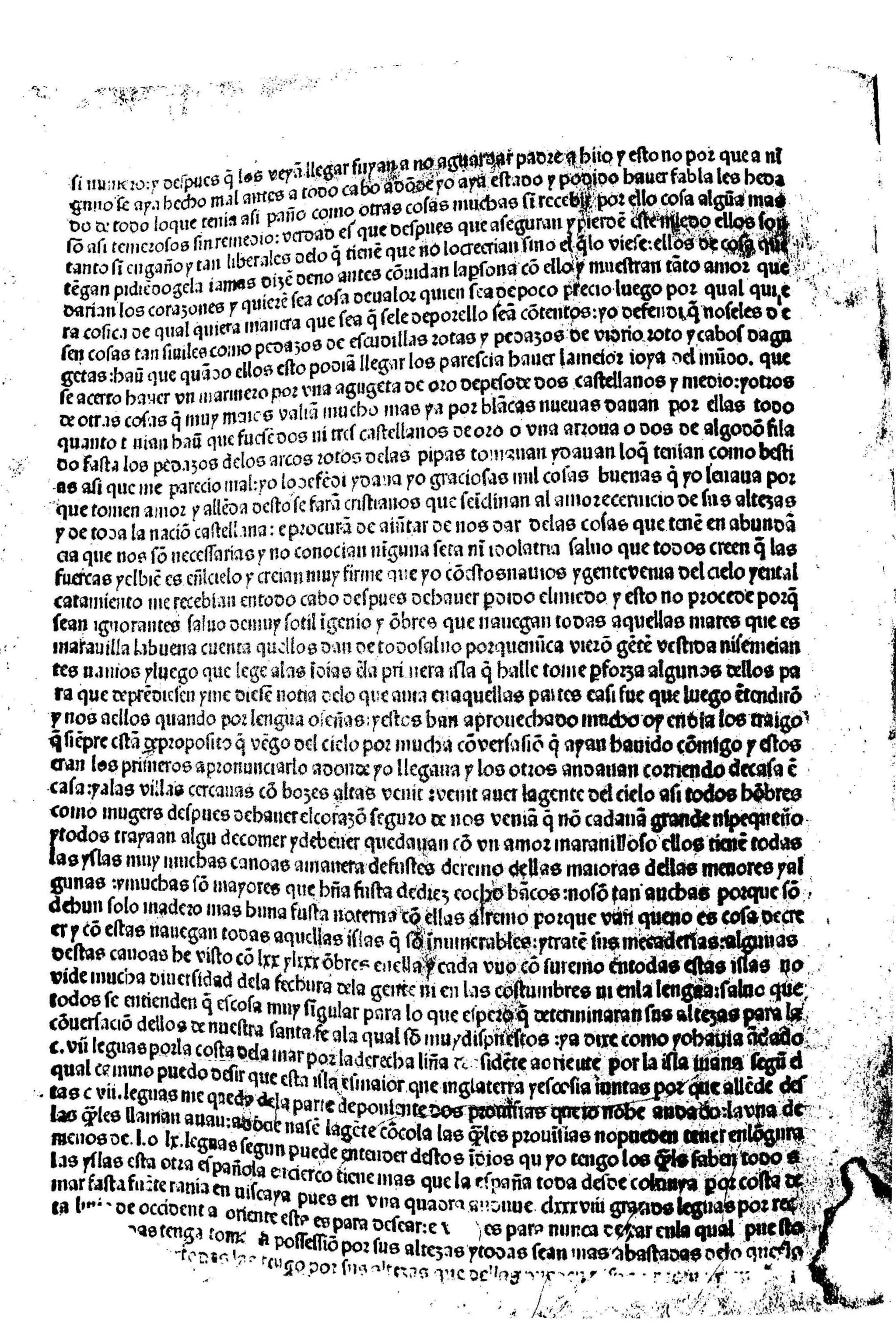 La Carta de Colón anunciando el descubrimiento del nuevo mundo. 1493. | PDF
