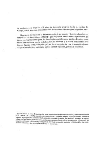 La Carta de Colon anunciando el descubrimiento del Nuevo Mundo | PDF
