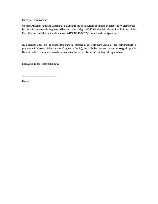 Modelos De Carta De Compromiso Laboral Para Descargar En Word Porn