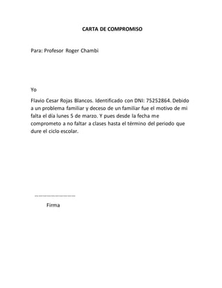 Carta Compromiso Laboral Formatos Y Ejemplos Word Para Imprimir Images