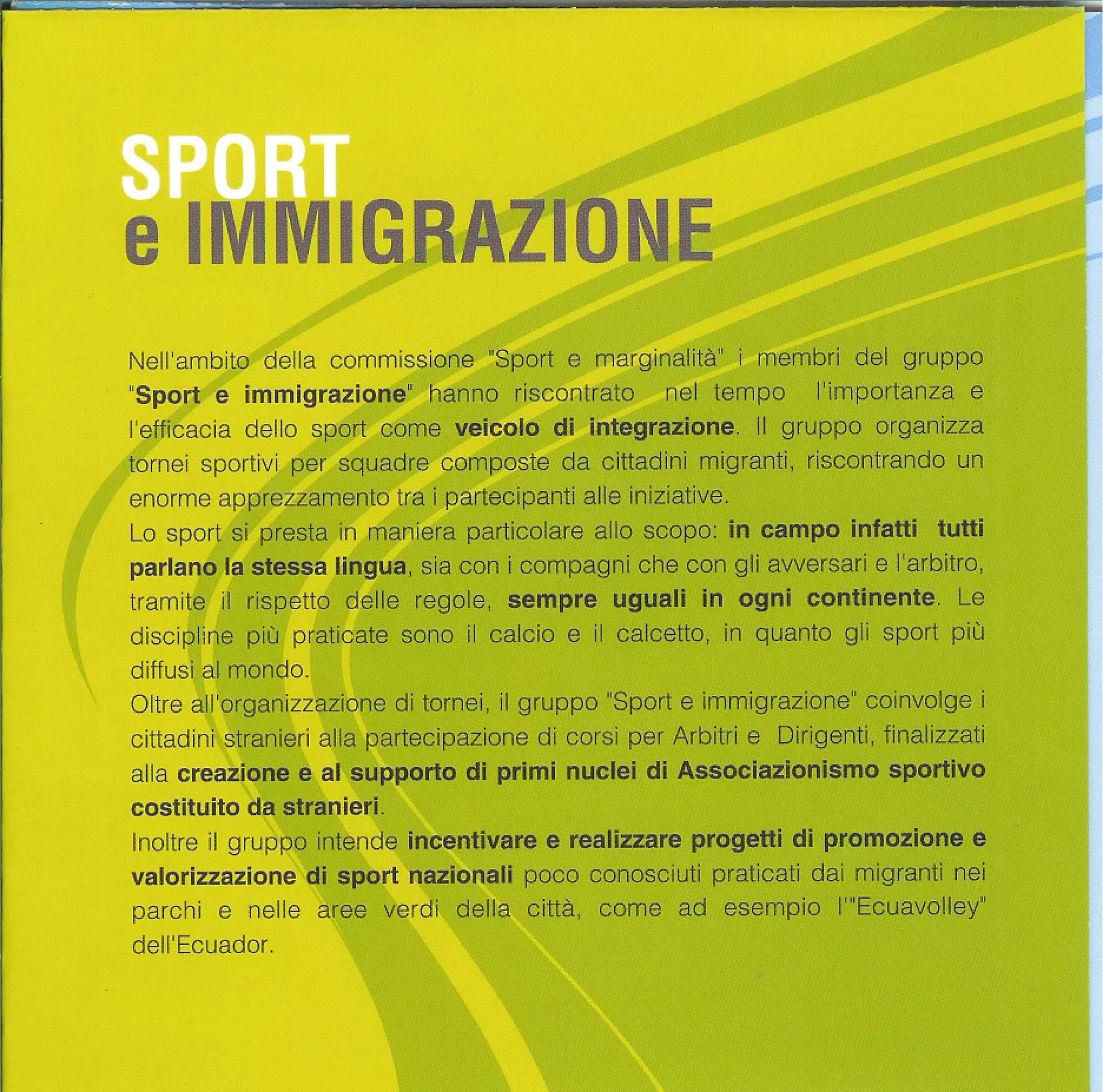 Carta dei valori sport e marginalità | PDF