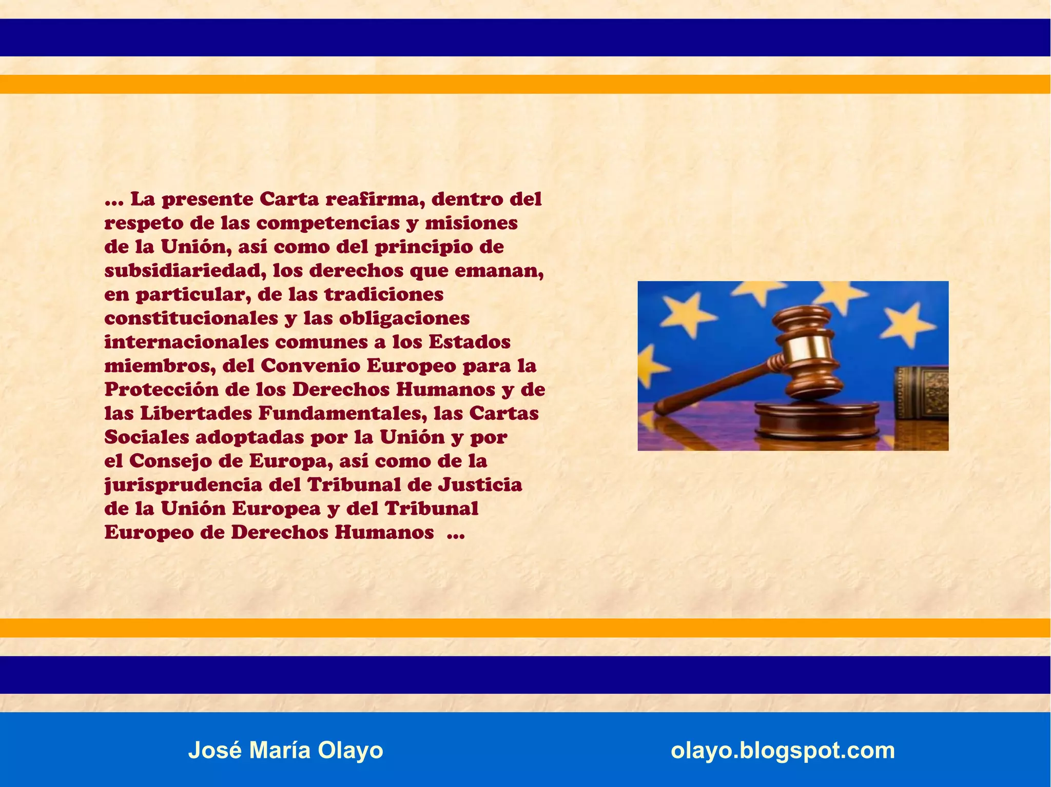 Carta de los derechos fundamentales de la unión europea. | PDF