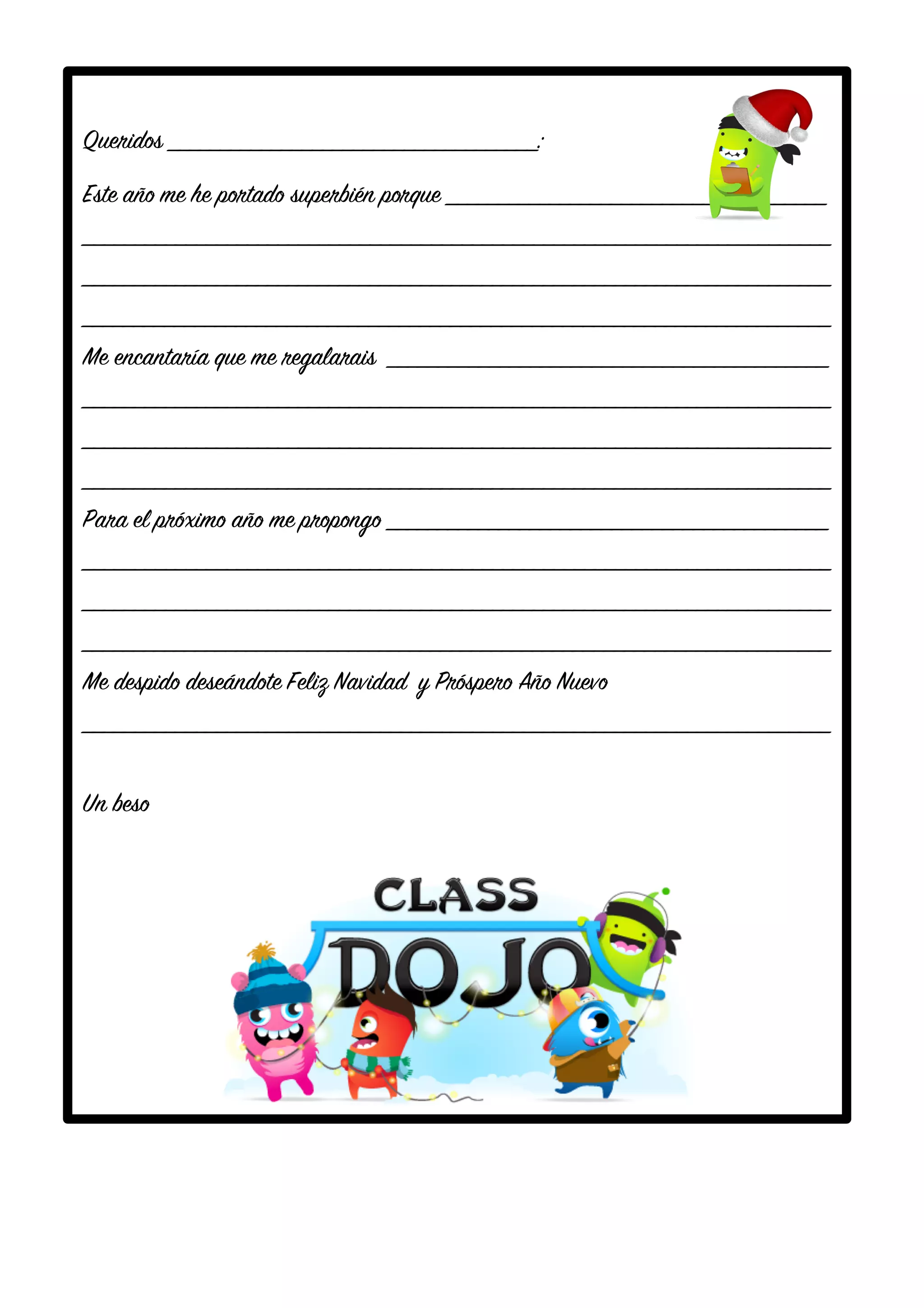 Carta de navidad ClassDojo | PDF