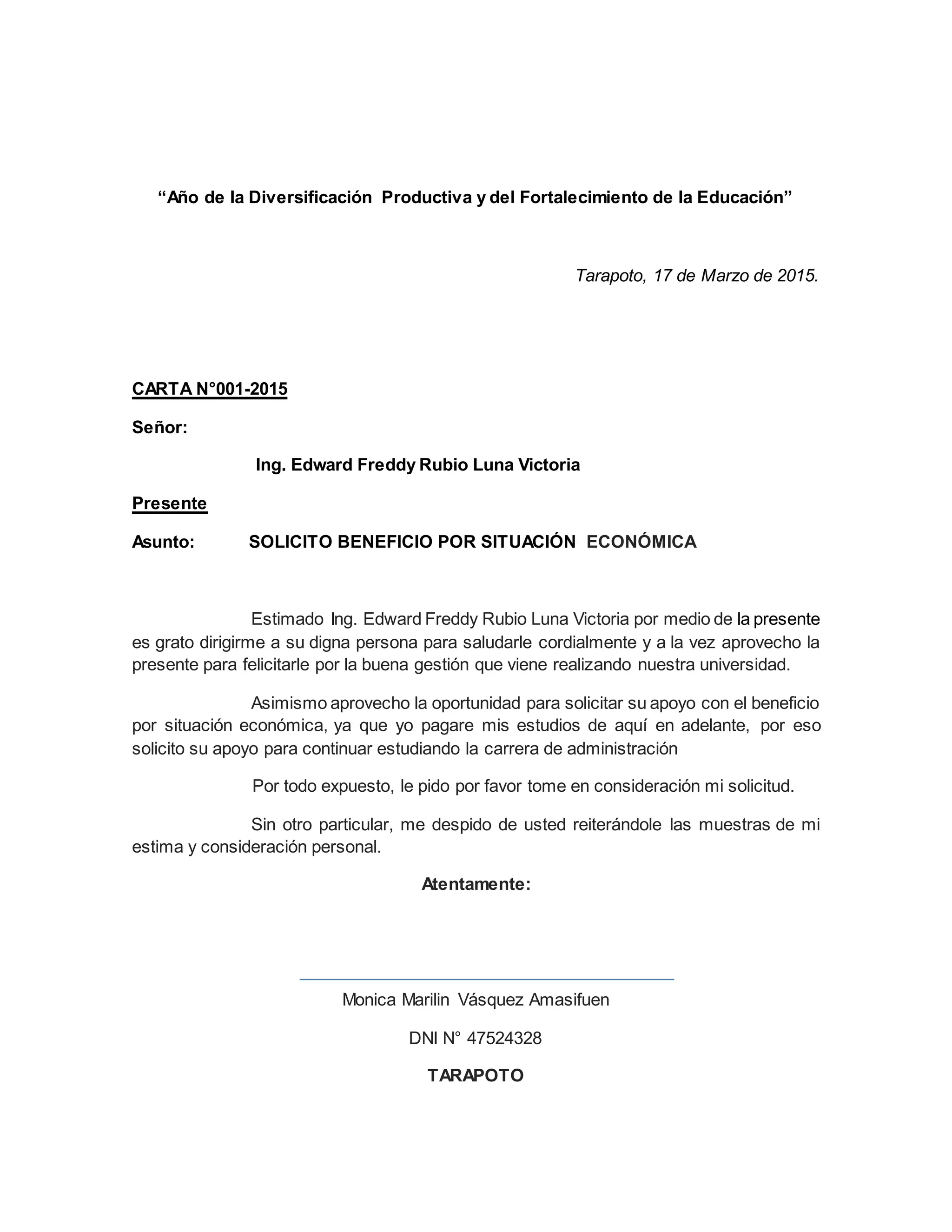 Carta de solicitud | DOCX