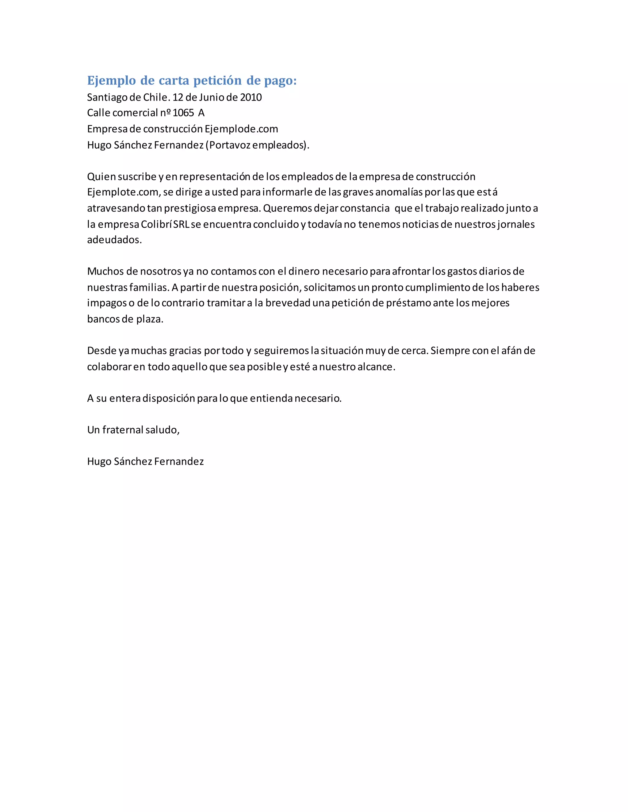 Carta de solicitud o peticion | DOCX