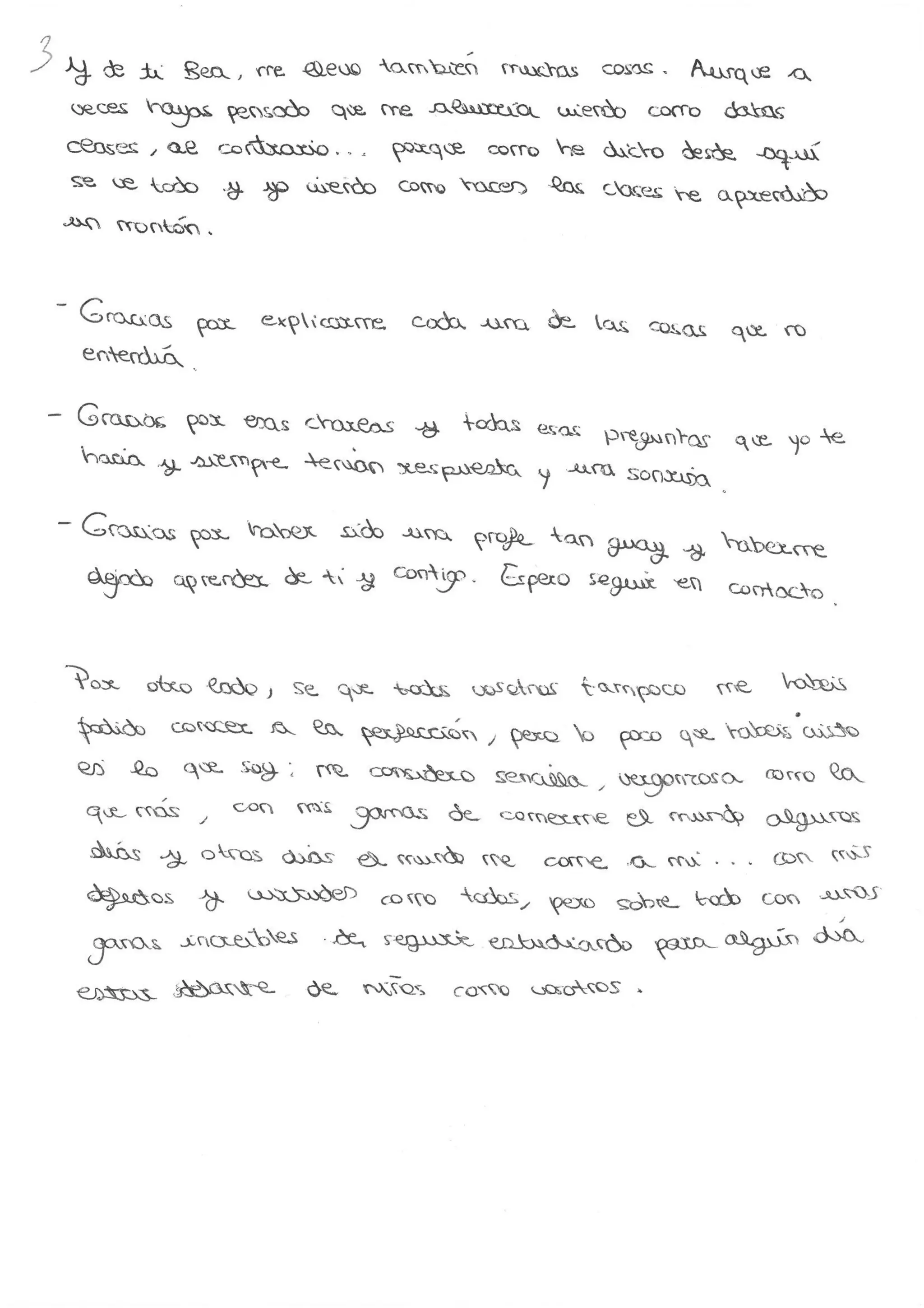 Carta emotiva de Elena dedicada a la clase. | PDF | Family and ...