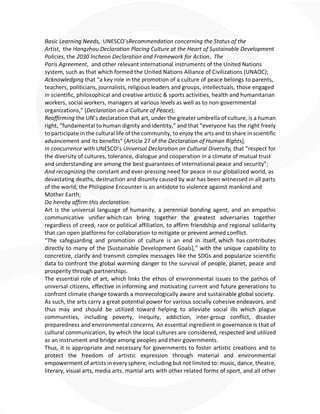 Cartagena declaration on art as a tool for peace and afro Caribbean ...