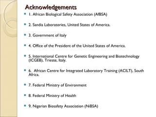 Cartagena protocol and update imperatives for biodiversity conservation ...