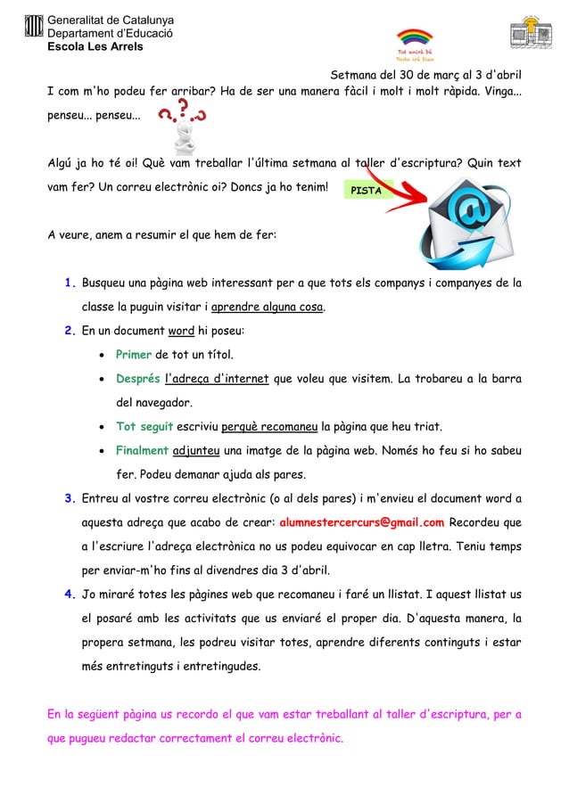 Carta i tasques 3r | PDF